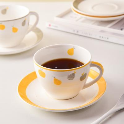Cina Coppe per bevande Piatti 250 ml Set di 6 tazze di tè in ceramica con disegno di frutta in vendita