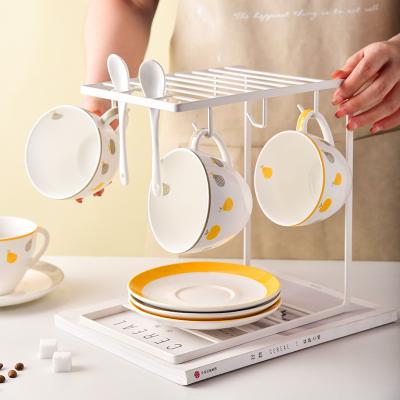Cina Coppe per bevande Piatti 250 ml Set di 6 tazze di tè in ceramica con disegno di frutta in vendita