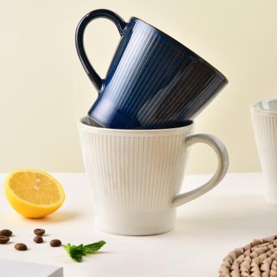 Cina Tazza da caffè in ceramica d'epoca 300 ml Tazza di porcellana con smalto reattivo per una vita sostenibile in vendita