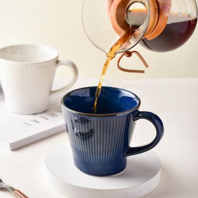 Cina Tazza da caffè in ceramica d'epoca 300 ml Tazza di porcellana con smalto reattivo per una vita sostenibile in vendita