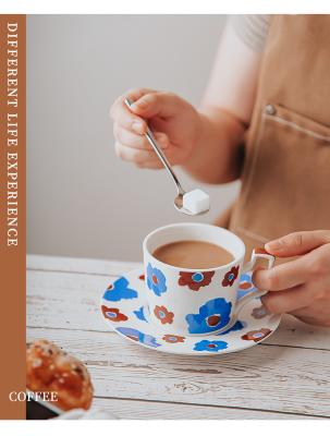 Cina 200 ml di cappuccino al latte floreale tazza di ceramica porcellana tazza di caffè e tazza di tè in vendita