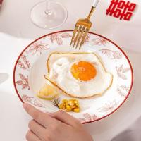 China Christmas Dinnerware Sets Bone Gift For Christmas 2023 Plant Pattern Type Dinnerware Type for sale