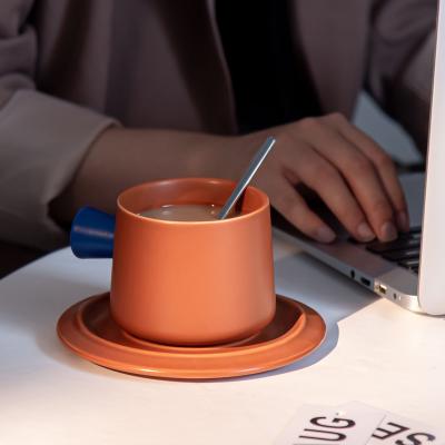 China 320ml Porcelain Tea Cup And Saucer Set In Box Sustainable Ceramic Coffee Mug With A Saucer for sale