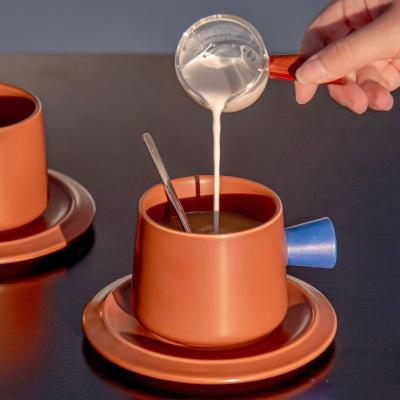 China 320ml Porcelain Tea Cup And Saucer Set In Box Sustainable Ceramic Coffee Mug With A Saucer for sale