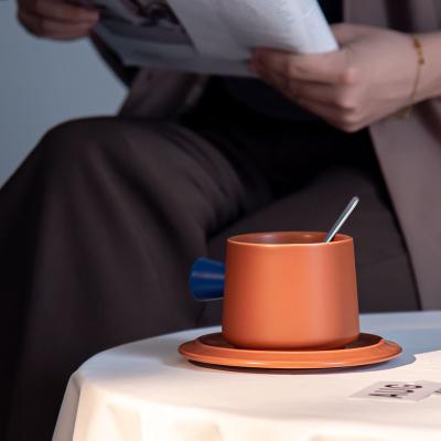 China 320ml Porcelain Tea Cup And Saucer Set In Box Sustainable Ceramic Coffee Mug With A Saucer for sale