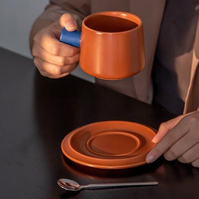 China 320ml Porcelain Tea Cup And Saucer Set In Box Sustainable Ceramic Coffee Mug With A Saucer for sale