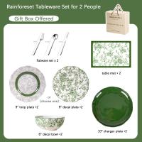 China Couple Ceramic Dinnerware Set Perfect Valentine'S Present With Plant Pattern for sale