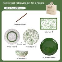 China Couple Ceramic Dinnerware Set Perfect Valentine'S Present With Plant Pattern for sale