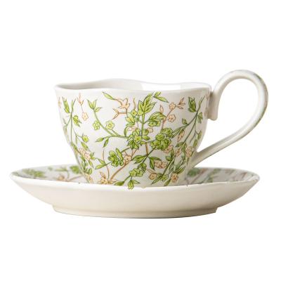 China Elegant Porcelain Espresso Cup And Saucer Set Ceramic Mug And Saucer Sustainable 150ml 750ml for sale