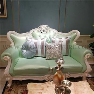 China European Leather Sofas,double sided carved sofa,High Quality Rubber Wood Sofa for sale