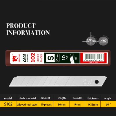 China Replace Snap Off Retractable Safety Blade Replacement SK2 9mm 60° Angle for sale