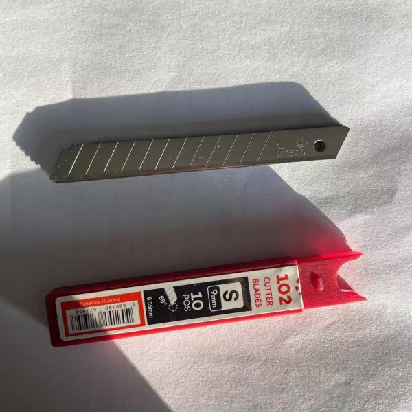 Quality 12 Segments 9mm Cutter Utility Knife Snap Blade Sk2 High Carbon Steel 60 Degrees Angle for sale