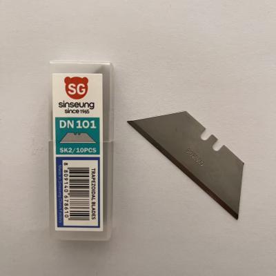 China SK2 High Carbon Steel Trapezoidal Blade with 64 HRC Hardness and Trapezoid Shape Design for Safety Knives for sale
