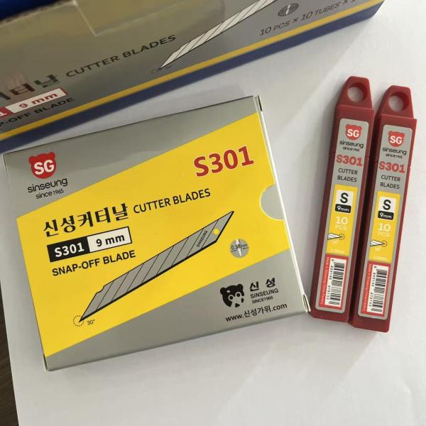 Quality 10 pack 9mm Cutter Carpet Knife Blade Replacement High Carbon SK2 Steel for sale