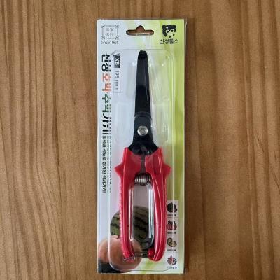 China SINSEUNG X8 Curved Blade Fruit Picker Scissors with SK5 Material and HRC58-59 Hardness for Round Fruit Harvesting for sale