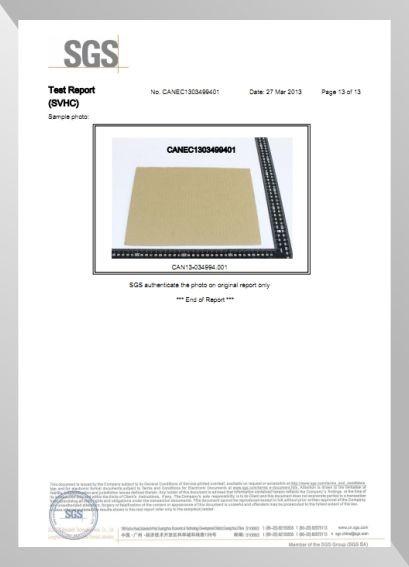 SVHC Test Report - Shenzhen Haojun Paper Display Co.Ltd