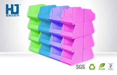Cina Supporto da tavolo di carta pieghevole rosa porpora verde blu delle esposizioni di pavimento del cartone per vendita al dettaglio in vendita
