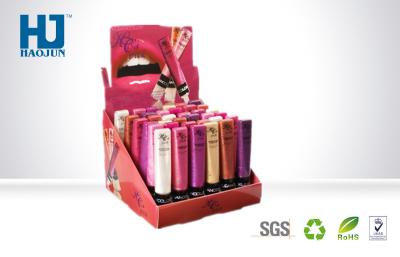 Chine Facile assemblez les boîtes de présentation de partie supérieure du comptoir de carton ondulé pour le baume à lèvres à vendre