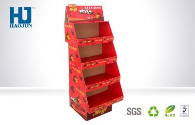 Cina Banco di mostra rosso di pop-up del cartone del biscotto del panino con 4 pallet in vendita