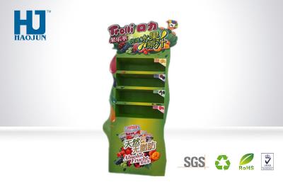 Cina Esposizione di condizione del pavimento di Candy della frutta della carta ondulata del cartone con Tires in vendita