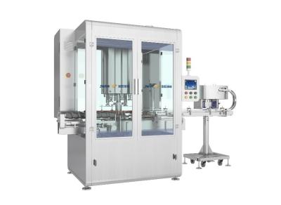 중국 자동인 PLC 회전식 자동차 스크루 뚜껑봉함기 6 머리 50ML-1000ML 6500 BPH 판매용