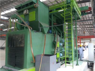 China Limpeza dos Workpieces da máquina da explosão do transporte de rolo do pré-tratamento da placa de aço grande à venda