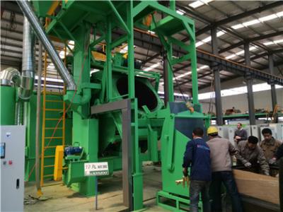 China Tipo de aço máquina do cilindro do rolamento de Grit Sa 2,5 de sopro do tiro com coletor de poeira à venda