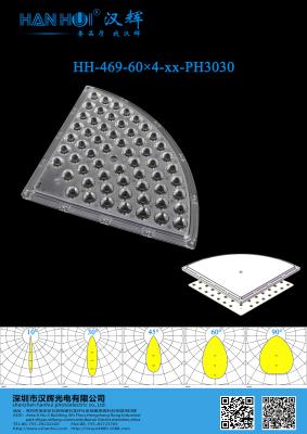 Cina 224.5×224.5mm 10°/30°/45°/60°/90° Disponibile 240pcs 3030LED Lenti LED impermeabili per l'illuminazione degli stadi in vendita