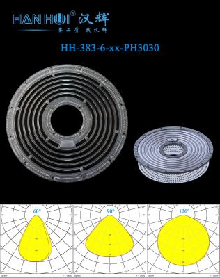 China Lente per illuminazione UFO High Bay di dimensioni 263,03 x 8,8 mm con emissione luminosa uniforme impermeabile per LED 3030/2835 for sale