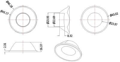 Cina 93%+ Trasmittanza Illuminazione interna e torcia Lente φ46.18mm Lente di controllo dimensionale di precisione in vendita