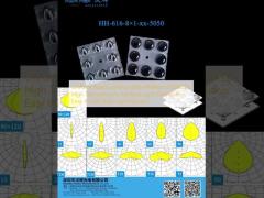 49.8×49.8mm 8 In 1 5050 LED's Lens Hoogvermogen Waterdicht LED-lens Voor straatverlichting & overstromingsverlichting