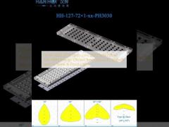 72 IN1 3030 LED's Optische lens 250.75x74.75mm Anti-Glare Energie-efficiënt Straal Focus PC Materiaal Lens Fit Street & Flood Lights