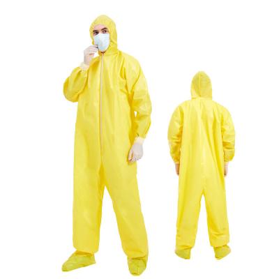 China Type 3/4/5/6 Certified Chemical Protective Coverall with Integrated Shoe Covers and Microporous Material for sale