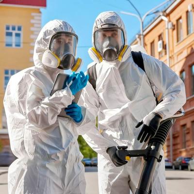 China Disposable Microporous Coveralls with Type 5/6 Protection and Elastic Cuff/Ankle Design for Hazardous Environments for sale
