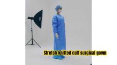 Knitted sleeve surgical gown