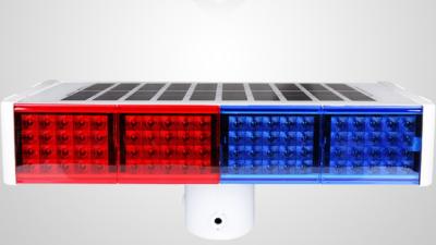Cina Lampeggiante solare su due lati rosso e blu della luce stroboscopica di avvertimento di traffico LED lampeggiante di traffico in vendita