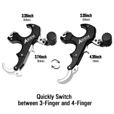 China Thumb Button Bow Release 3 And 4 Finger instantly adjusted Aluminum Alloy compound bow  CR 7 Release for sale