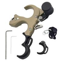 China Brass Thumb Compound Bow Release 3 Finger Medium Size Micro Adjustable for sale