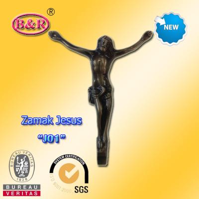 China Zamak Jesus Part Funeral Accessory Bronze Color Size 12.5*16cm Material Zinc Alloy for sale