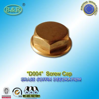 China coffin decoration metal screw cap for european D004 Copper brass cache vis screw cover for sale