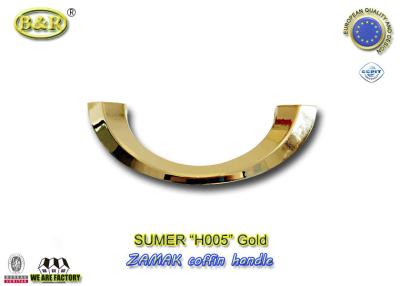 China H005 gold & Silver color Italy design moon shape metal coffin handle zamak coffin accessories  size 20.5*7.5cm for sale