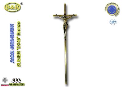 China 56.7*15.8cm Catholic  Zinc Cross For metal Coffin Decoration D045 zamak crucifix European style antique bronze for sale