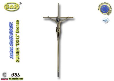 China Size 45*18cm Ref No D012 antique bronze color catholic cross and crucifix coffin decoration for sale