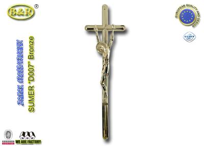 China Zamak cross and crucifix zinc alloy coffin decoration funeral accessories D007 55*17cm for sale