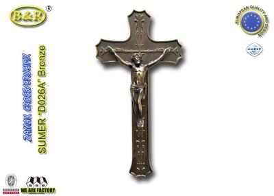 China Croix Cross And Crucifix  With Jesus In Zamac 40*16cm D026A antique bronze color zamak coffin decoration for sale