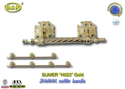 China Zinc Casket Metal Handles ,metal Funeral accessory 30 X 9.5cm gold color zamak coffin bar for sale