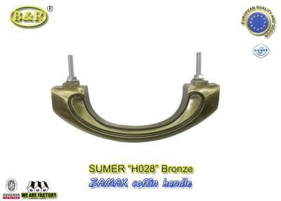 China Metal hardware zamak Coffin Handles, Bronze Color and High Polished H028 size 17.5*7 cm for sale