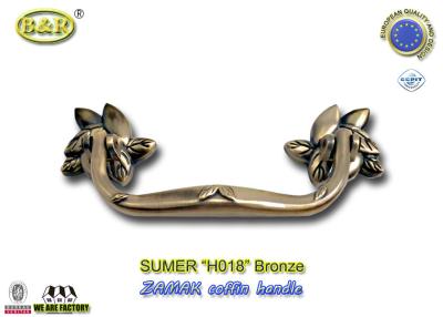 China Antique Brass Finish Metal Coffin Handles Zinc Alloy coffin handle H018 antique bronze size 20*7.5cm for sale