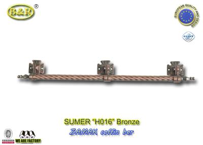 China Ref No H016 Metal Coffin Bar Zinc Long Bar Italy Design Coffin Fittings 1 Meter Long 3 Bases for sale