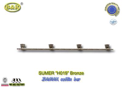 China Ref No zamak H019 zinc casket long bar  metal coffin hardware 1.55 meter long with 4 bases for sale